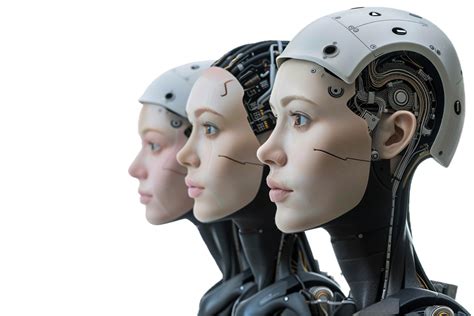 Ai Generated Futuristic Android Faces With Human Like Features Png