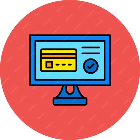 Premium Vector A Computer Monitor With A Blue And Red Background With A Red Circle Around It