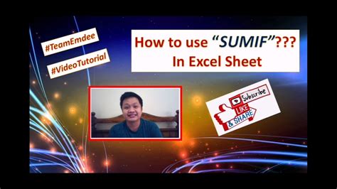 how to use sumif in excel sheet easy tagalog version youtube