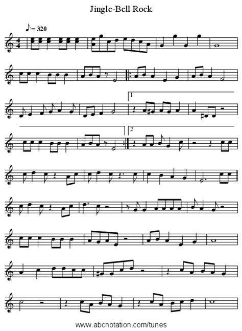 Abc Jingle Bell Rock ~jc Music Abc Mirror Co Tableditabc 0060