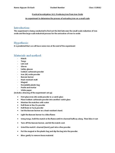 Lab Report Grade 9 Pdf