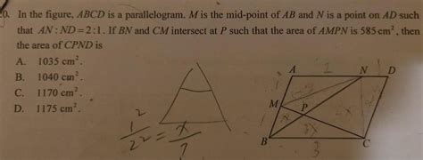 [answered] 20 In The Figure Abcd Is A Parallelogram M Is The Mid Point Kunduz