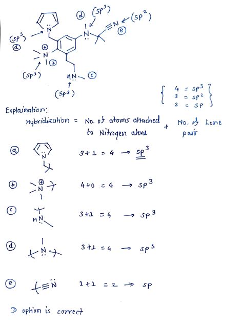 [solved] Identify How Many N Nitrogen Atoms Have Sp 3 Hybridization For Course Hero