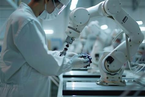 Premium Photo Photo Factory Worker Control Robotic Arm In Factory