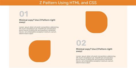 how to build f and z patterns using html and css