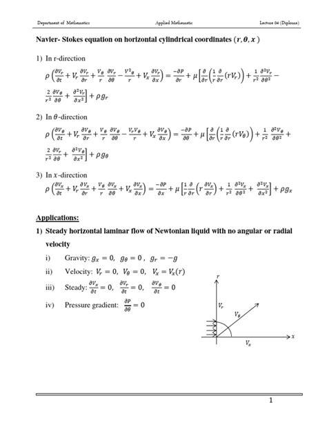 04 Navier Stokes Equation On Horizontal Cylindrical Coordinates Pdf
