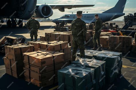 Premium Ai Image Weapon Delivery Unloading Ammunition Boxes Generative Ai