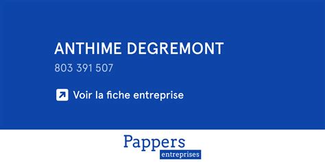 Société Anthime Degremont Chiffre Daffaires Statuts Extrait D