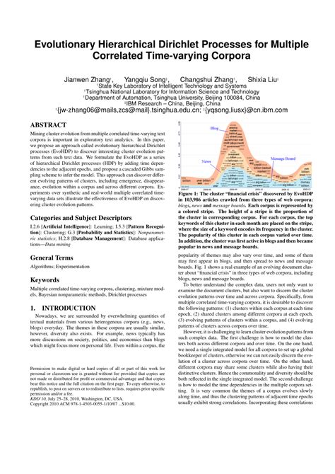Pdf Evolutionary Hierarchical Dirichlet Processes For Multiple Correlated Time Varying Corpora
