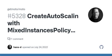 CreateAutoScalingGroup With MixedInstancesPolicy Not Working Issue Getmoto Moto GitHub