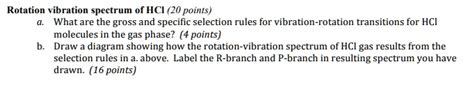 Solved Rotation Vibration Spectrum Of Hcl 20 Points What Are The Gross And Specific