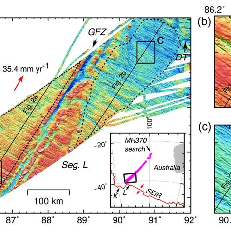 multibeam bathymetric data inset southeast indian ridge seir and