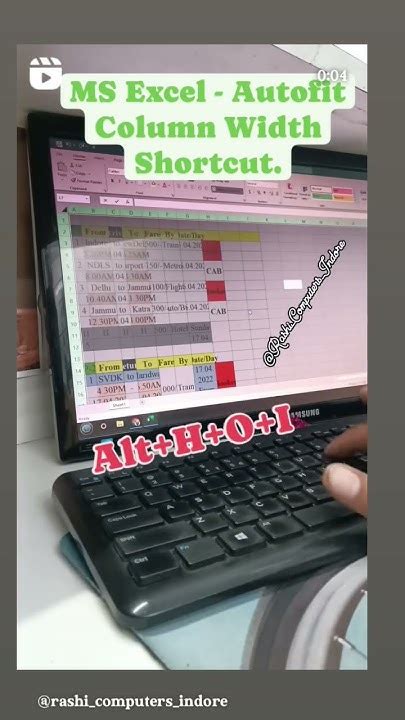 Ms Excel Autofit Column Width Shortcut Excel Tips Microsoft Computerknowledge Youtube