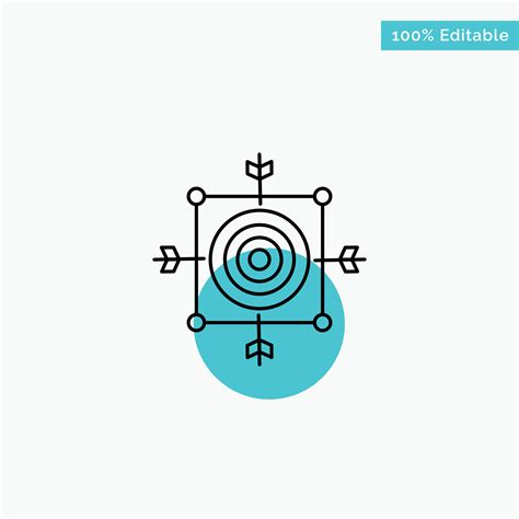 Focus Board Dart Arrow Target Turquoise Highlight Circle Point Vector