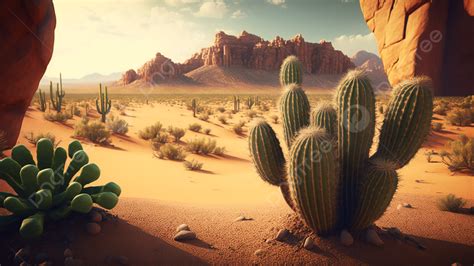 사막 선인장 사막 배경 사막 선인장 모래 배경 일러스트 및 사진 무료 다운로드 Pngtree