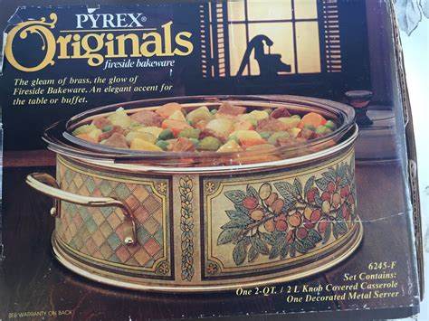 Rare Vintage Pyrex Originals Fireside Bakeware Brass And Glass Mib Etsy