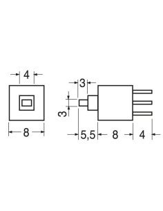 Two Pole Push Button Switch For PCB V A