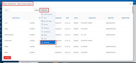 How To Generate An Open Enquiry Report Under The Sales