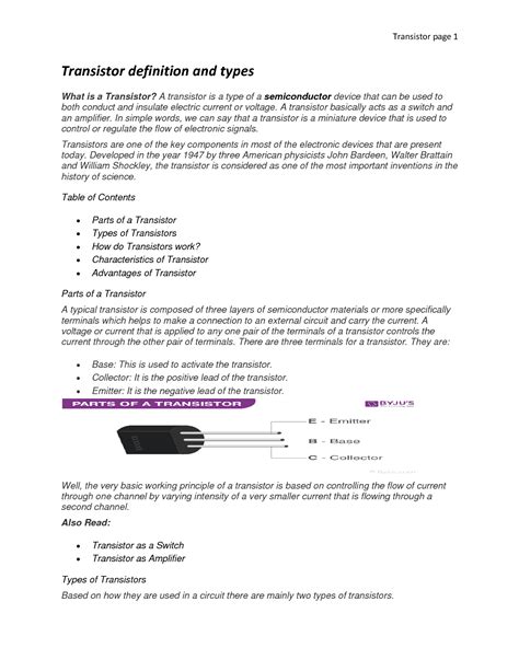 SOLUTION Transistor Definition And Types Studypool