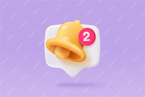 premium vector 3d minimal notification bell icon with push bubble