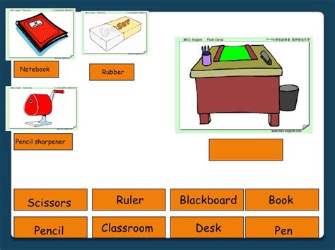 Classroom Objects Powerpoint Activities