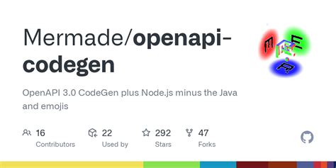 Github Mermadeopenapi Codegen Openapi 30 Codegen Plus Nodejs Minus The Java And Emojis