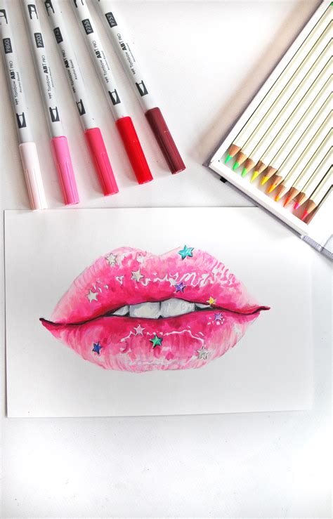 Realistic Lips Drawing Color Lipstutorial Org