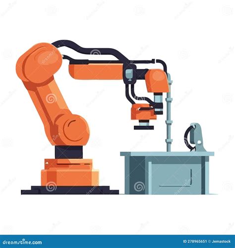 Robotic Arm In Factory Controls Machinery Equipment Stock Vector Illustration Of Icon