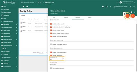 Entities Table Widget Thingsboard Professional Edition