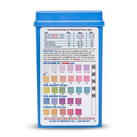 6 Way Test Strips Color Chart A Visual Reference Of Charts Chart Master