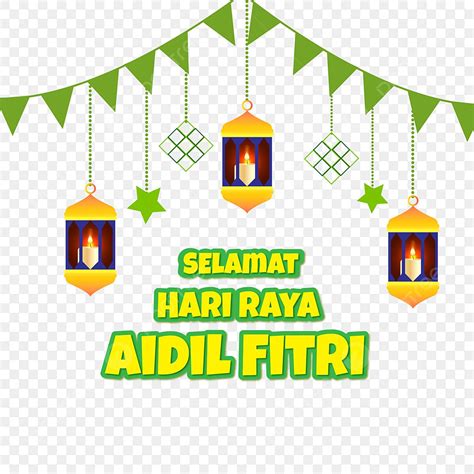 Selamat Hari Raya Aidilfitri Dengan Vektor Lilin Ketupat Ramadan