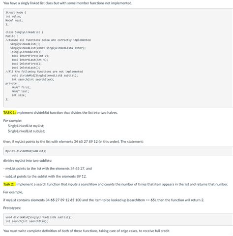 Solved You Have A Singly Linked List Class But With Some