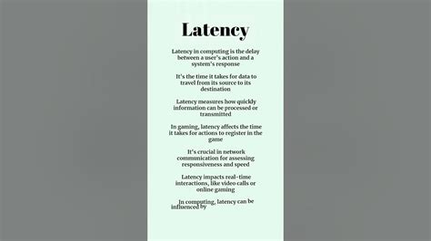 what is latency computer basic knowledge computerknowledge computerscience shortsfeed youtube