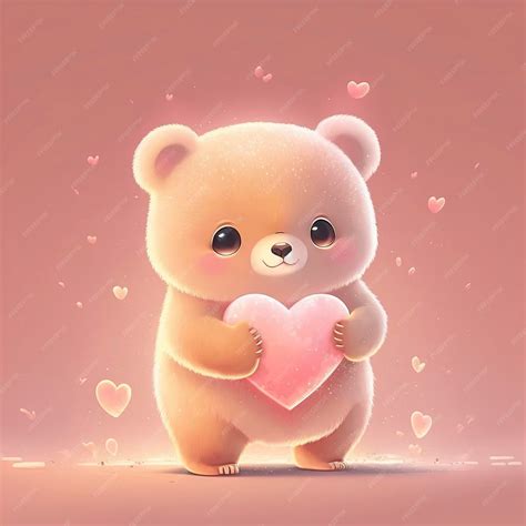 Premium Ai Image Cute Kawaii Bear With Heart