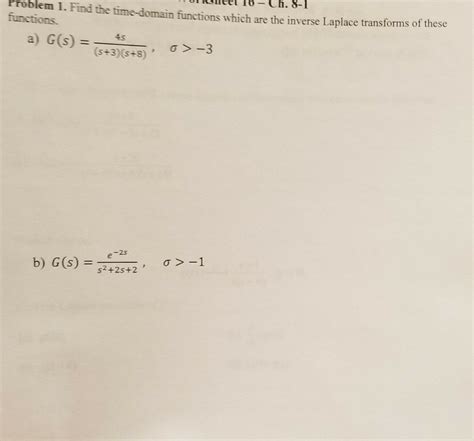 Solved Orrciieul 16 Ch 8 1 Problem 1 Find The Time Domain
