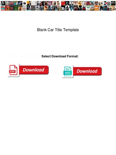 Blank Car Title Template Fill Online Printable Fillable Blank
