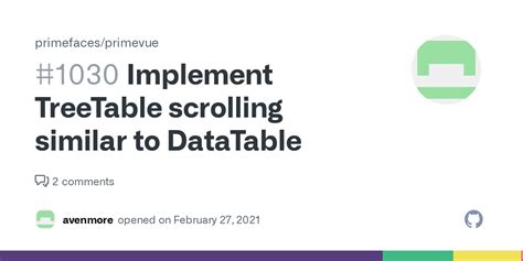 Implement Treetable Scrolling Similar To Datatable Issue Primefaces Primevue Github