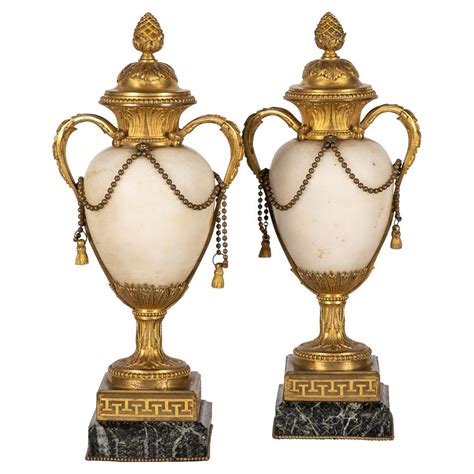 19th Century French Napoleon Iii Ormolu And White Marble Urns Circa 1850 For Sale At 1stdibs