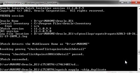 Obiee In Il Installing Obiee Patchset 11117131017 On Windows