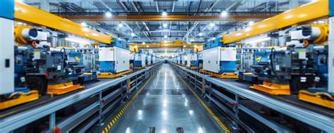 Modern Industrial Factory With Automated Robotic Arms And Advanced