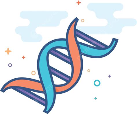 Flat Color Icon Dna Strands Heredity Pictogram Body Vector Heredity