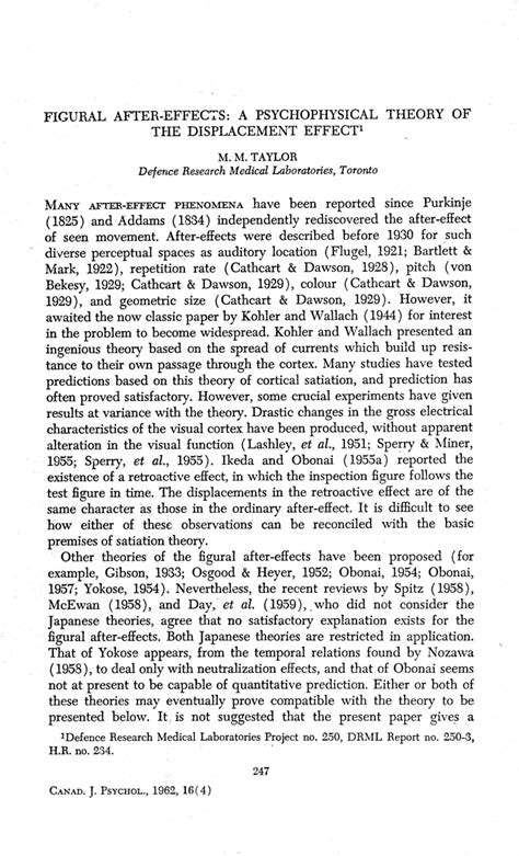 Pdf Figural After Effects A Psychophysical Theory Of The Displacement Effect