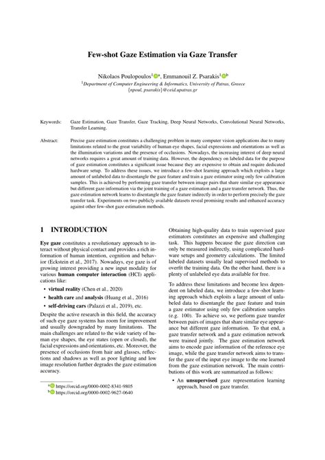Pdf Few Shot Gaze Estimation Via Gaze Transfer