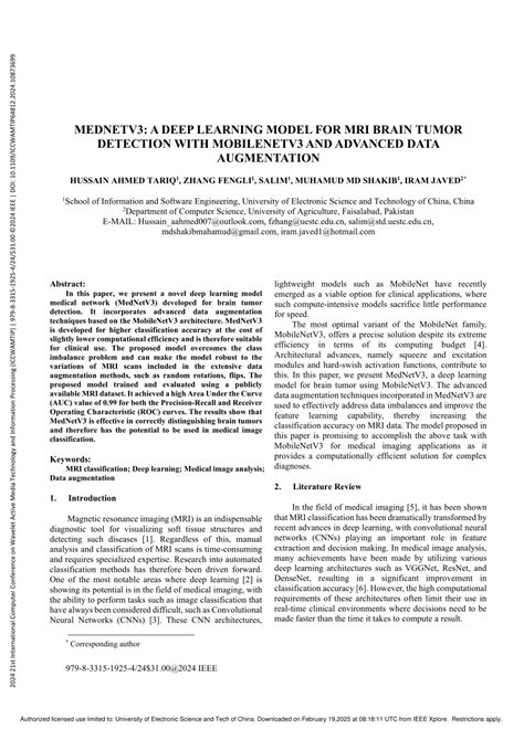 Pdf Mednetv3 A Deep Learning Model For Mri Brain Tumor Detection