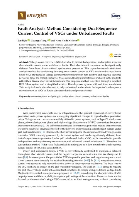 Pdf Fault Analysis Method Considering Dual Sequence Current Control