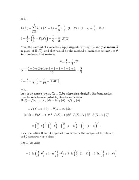 Stats 310 Homework 2 4 A 4 C Let N Be The Sample Size And X 1