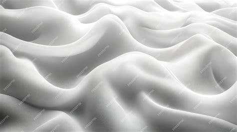 Undulating White Fabric Texture Abstract Wave Pattern Minimalistic And