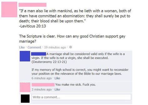 Gays Virgins And The Bible Insanepeoplefacebook
