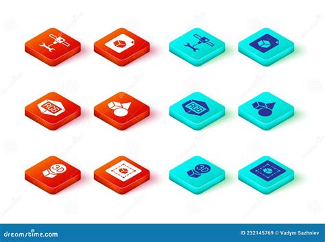 Set Isometric Cube Geometric Figure Cube RGB And CMYK Color Mixing Basic Geometric Shapes
