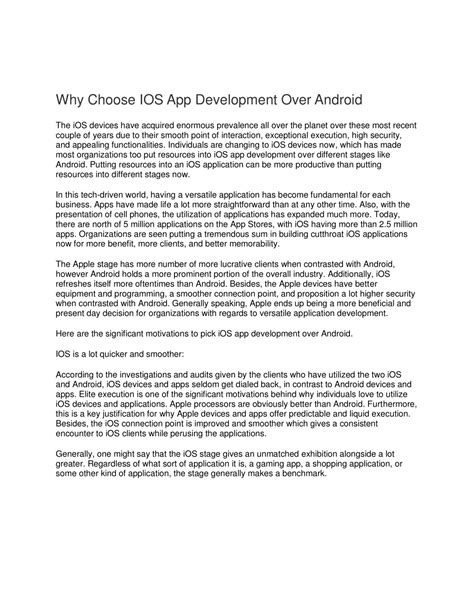 Ppt Why Choose Ios App Development Over Android Powerpoint Presentation Id11519901